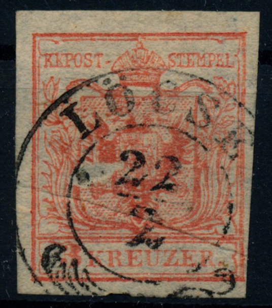 Österreich 1850 3kr HELLROT! Dr.Ferch:R! GROßE DRUCKAUSLASSUNG ...