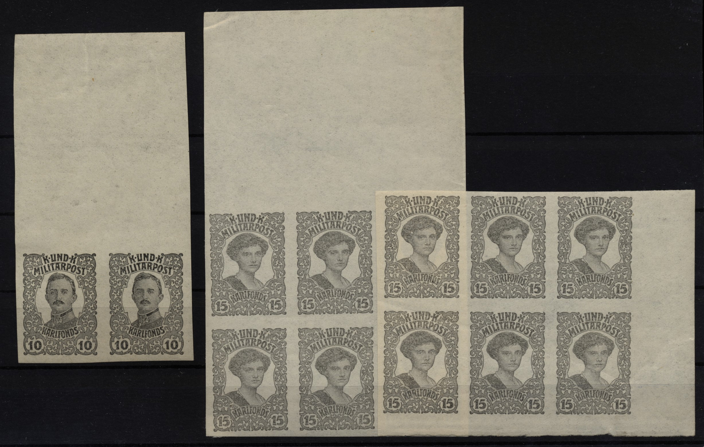 BOSNIA 1918 ANK 144-146, in GRIGIO, 3 pz. Unità, nuovo di zecca ** Kw: circa 320,-